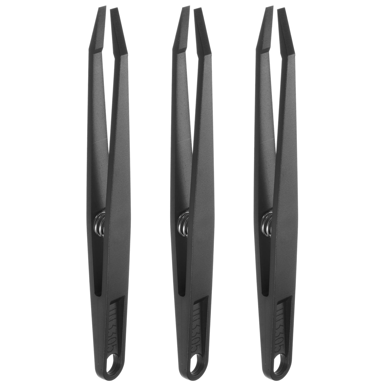 Sticker Tweezers for Crafting Flat Tip with Spring, Black, 3 Pieces ...