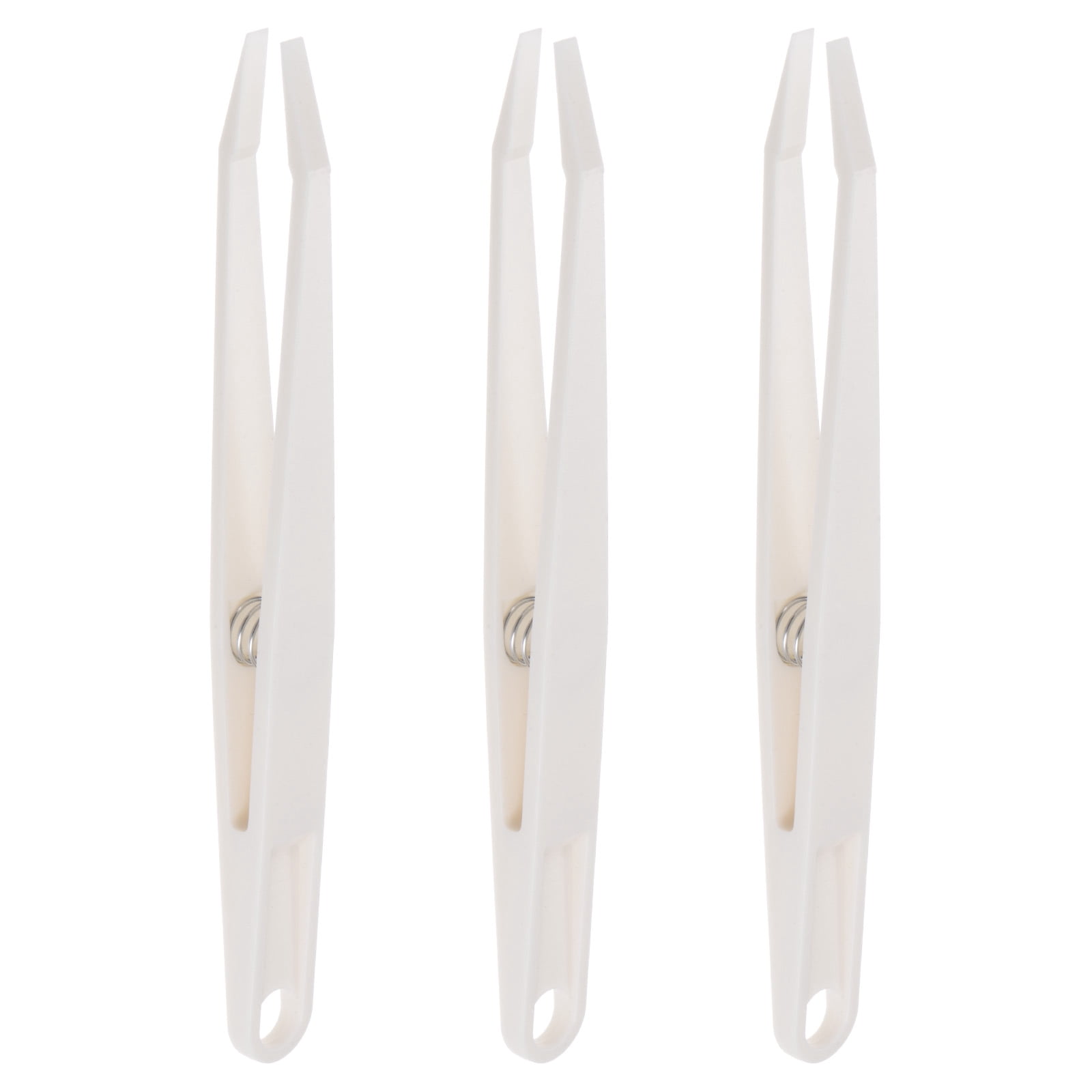 Sticker Tweezers for Crafting Flat Tip with Spring, White, 3 Pieces ...