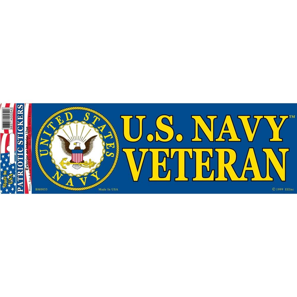 US Navy Veteran Logo Bumper Sticker - Walmart.com