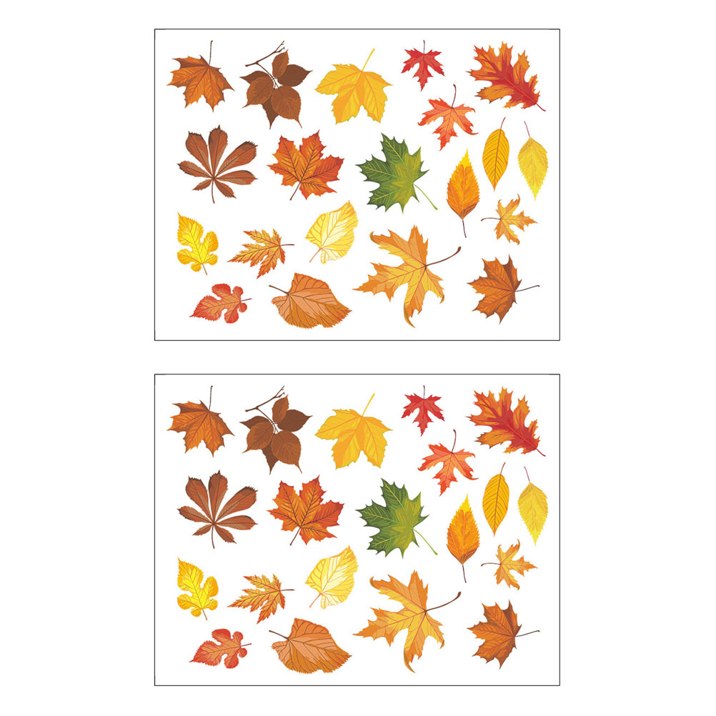 Sticker Wall Fall Thanksgiving Leaves Window Decorations Acorns Decals ...