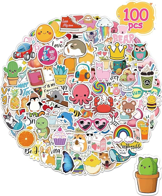 Sticker for Water Bottles, 300 Pcs/Pack Cute Vinyl Waterproof Vsco ...