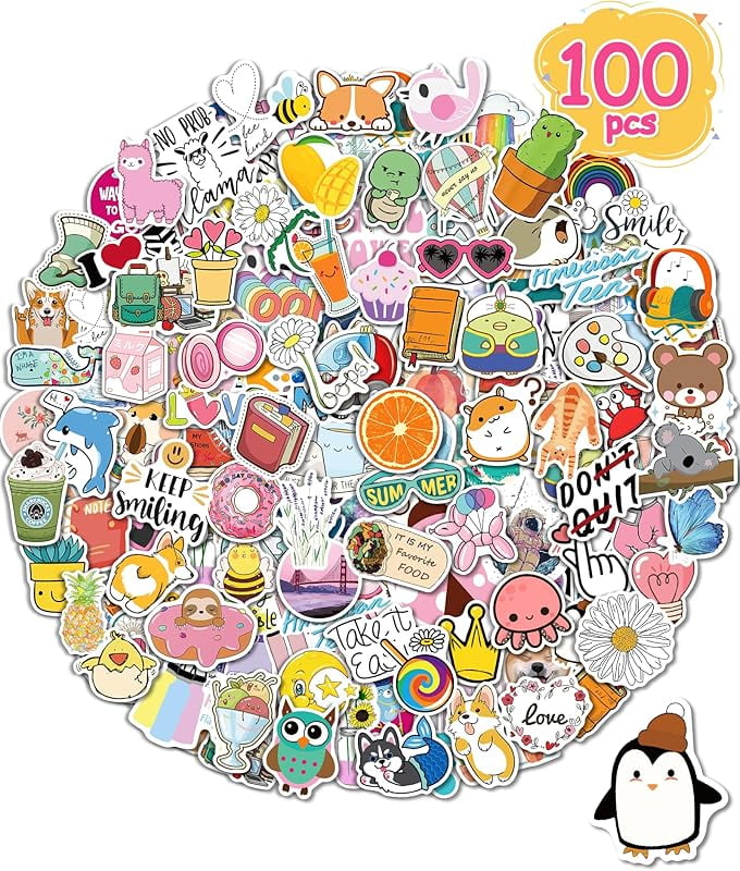 Sticker for Water Bottles, 300 Pcs/Pack Cute Vinyl Waterproof Vsco ...