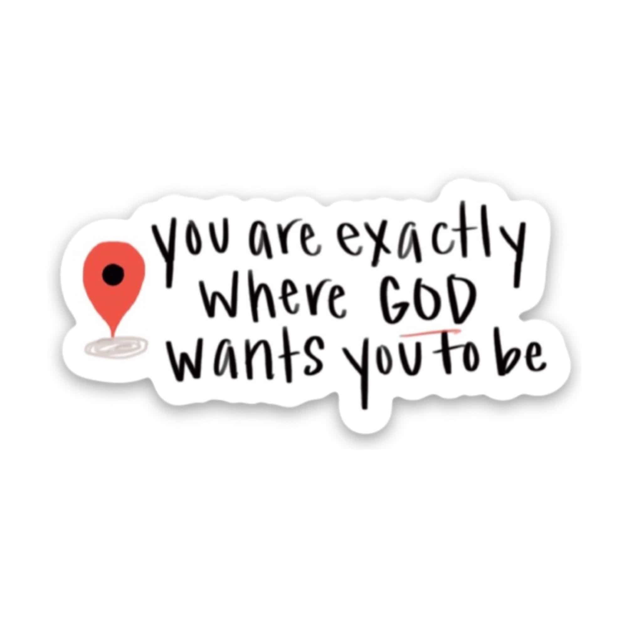 Sticker | Where God Wants You To Be Map - Walmart.com