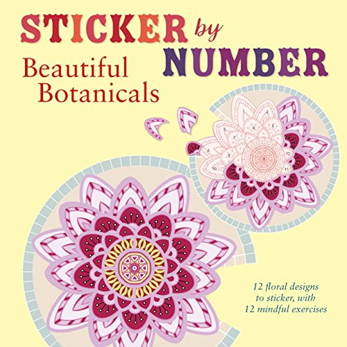 Pre-Owned Sticker by Number: Beautiful Botanicals : 12 Floral Designs ...