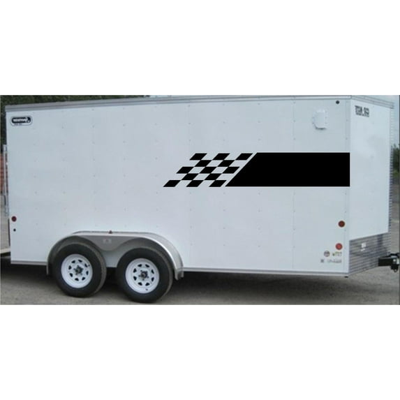 StickerChef Checkered Racing Stripe Trailer Decal - Vinyl Decal - Car ...