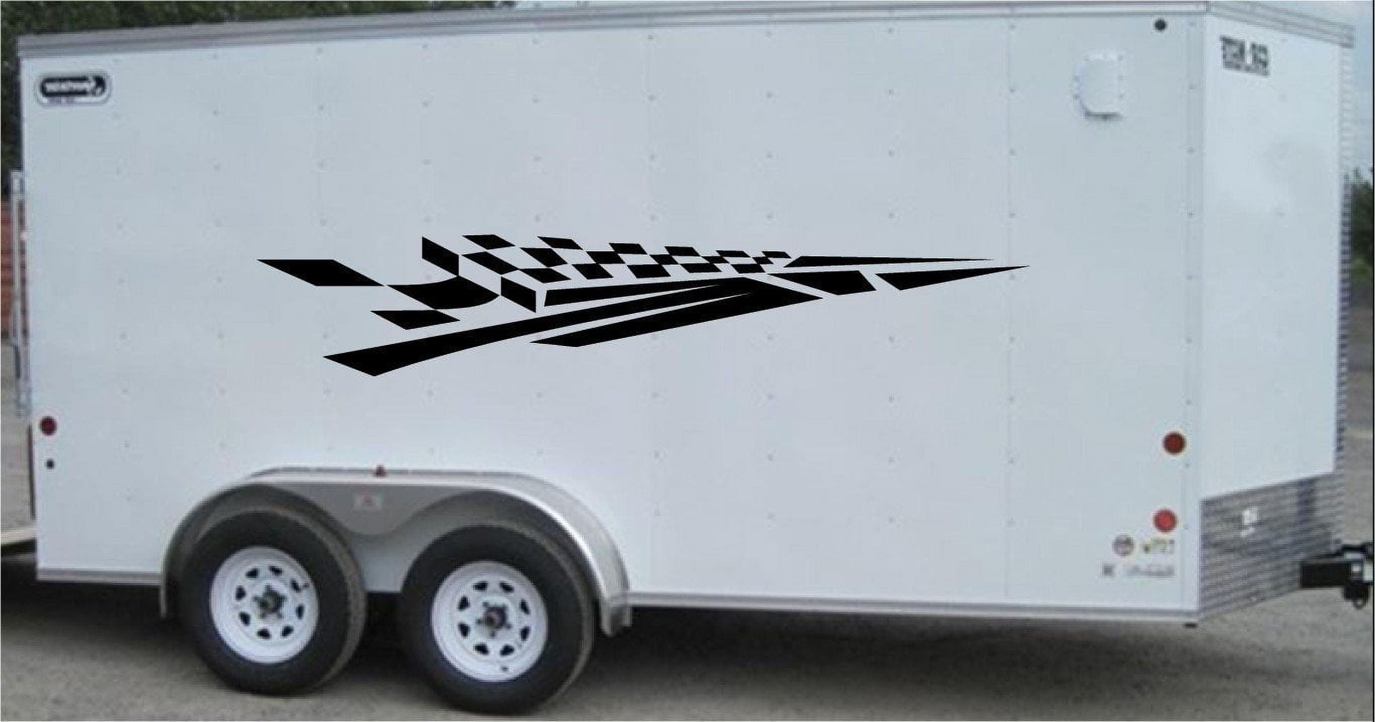 StickerChef Checkered Racing Stripe Trailer Decal - Vinyl Decal - Car ...