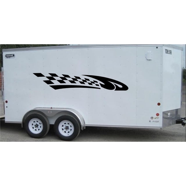StickerChef Checkered Racing Stripe Trailer Decal - Vinyl Decal - Car ...