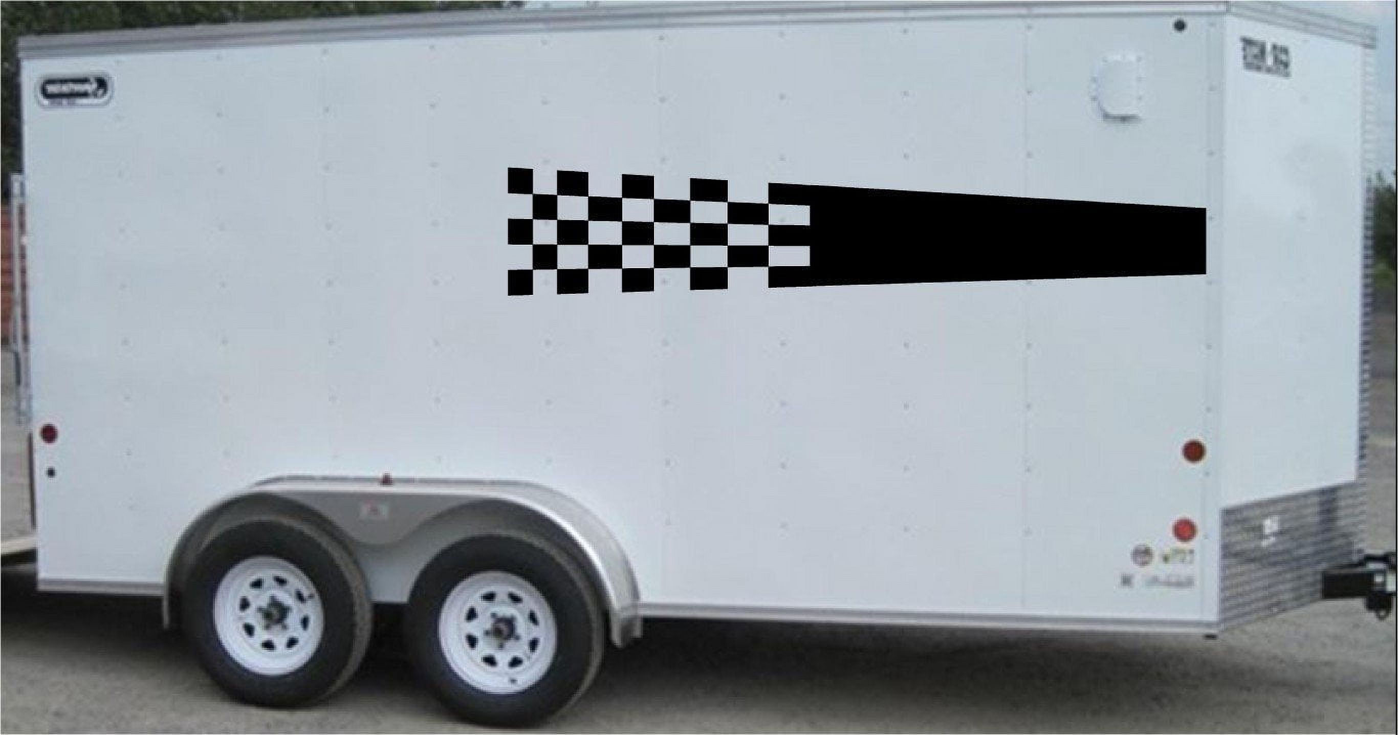 StickerChef Checkered Racing Stripe Decal, Vinyl Trailer Sticker, Car ...