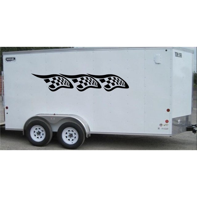 StickerChef Checkered Racing Stripe Trailer Decal - Vinyl Decal - Car ...