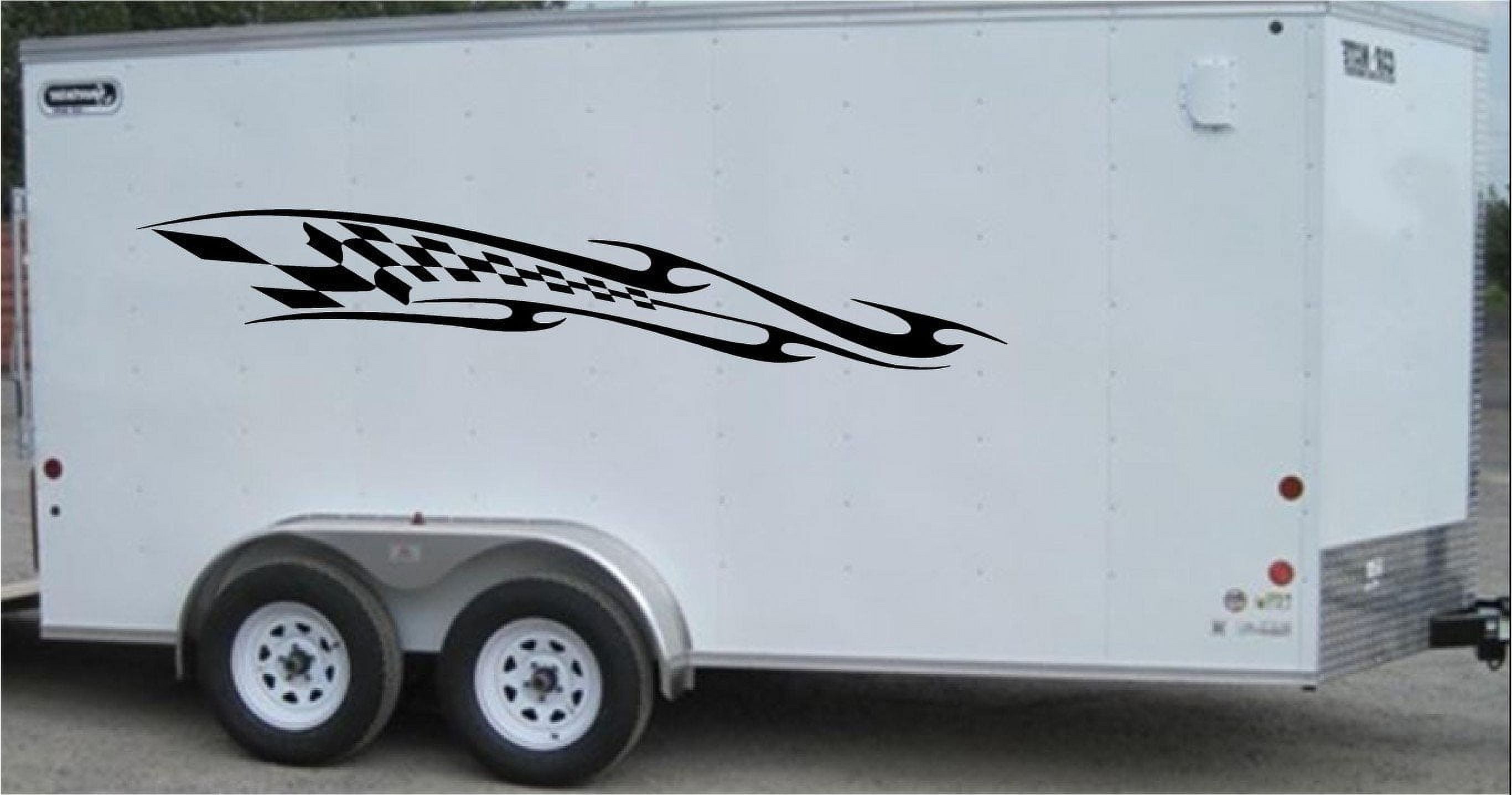 StickerChef Checkered Racing Stripe Trailer Decal - Vinyl Decal - Car ...