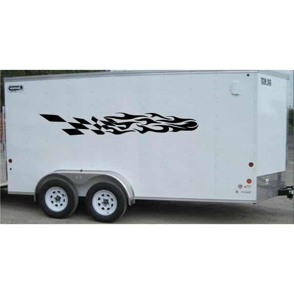 StickerChef Checkered Racing Stripe Trailer Decal - Vinyl Decal - Car ...