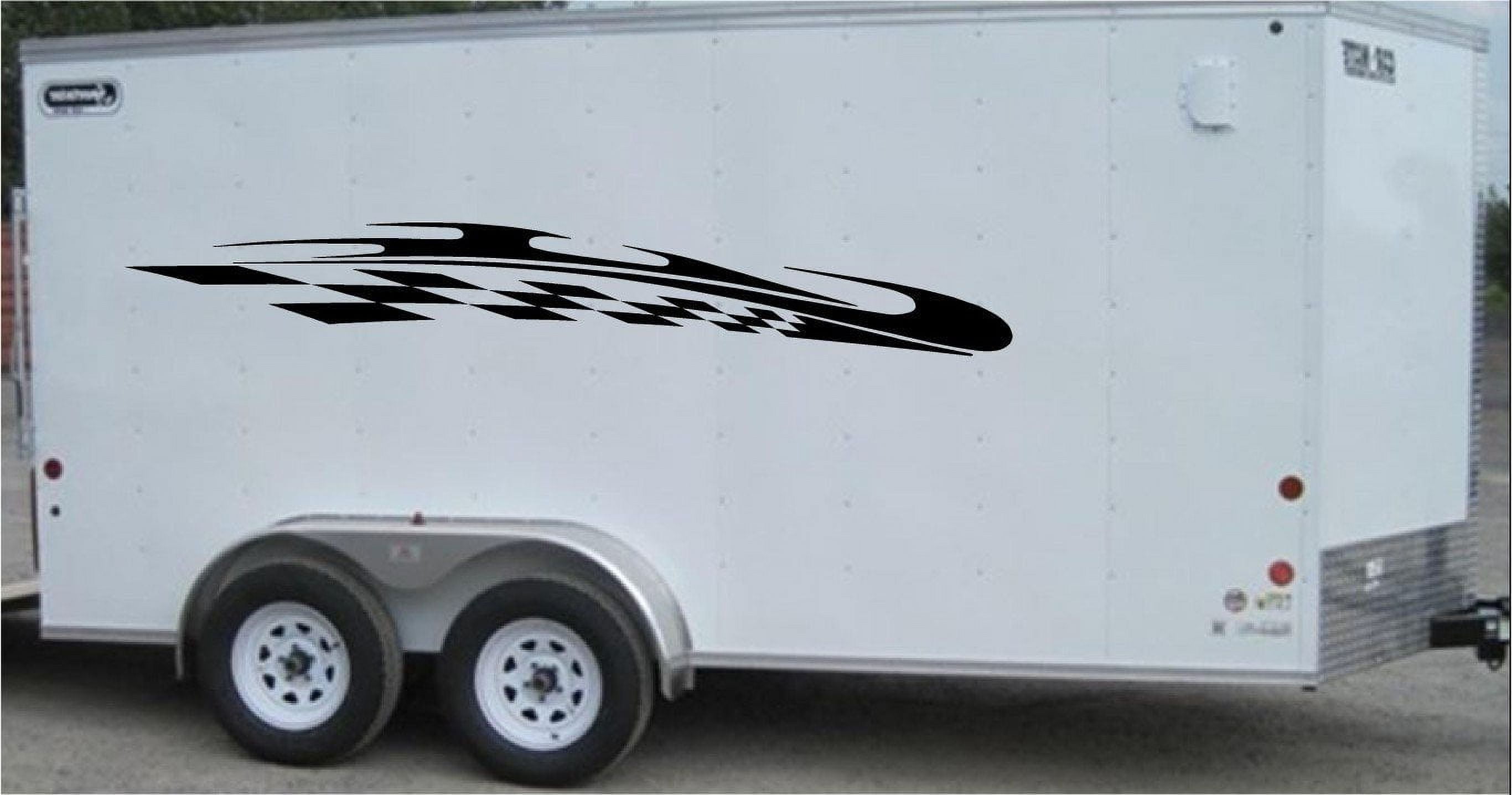 StickerChef Checkered Racing Stripe Trailer Decal - Vinyl Decal - Car ...