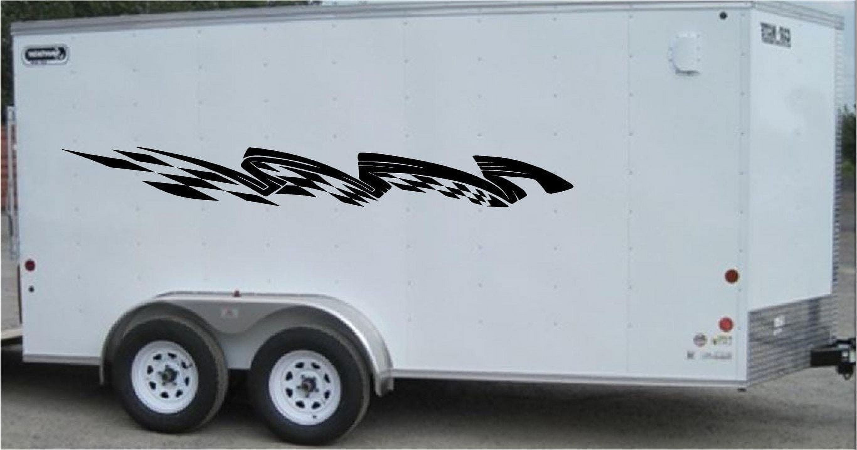 StickerChef Checkered Racing Stripe Trailer Decal - Vinyl Decal - Car ...