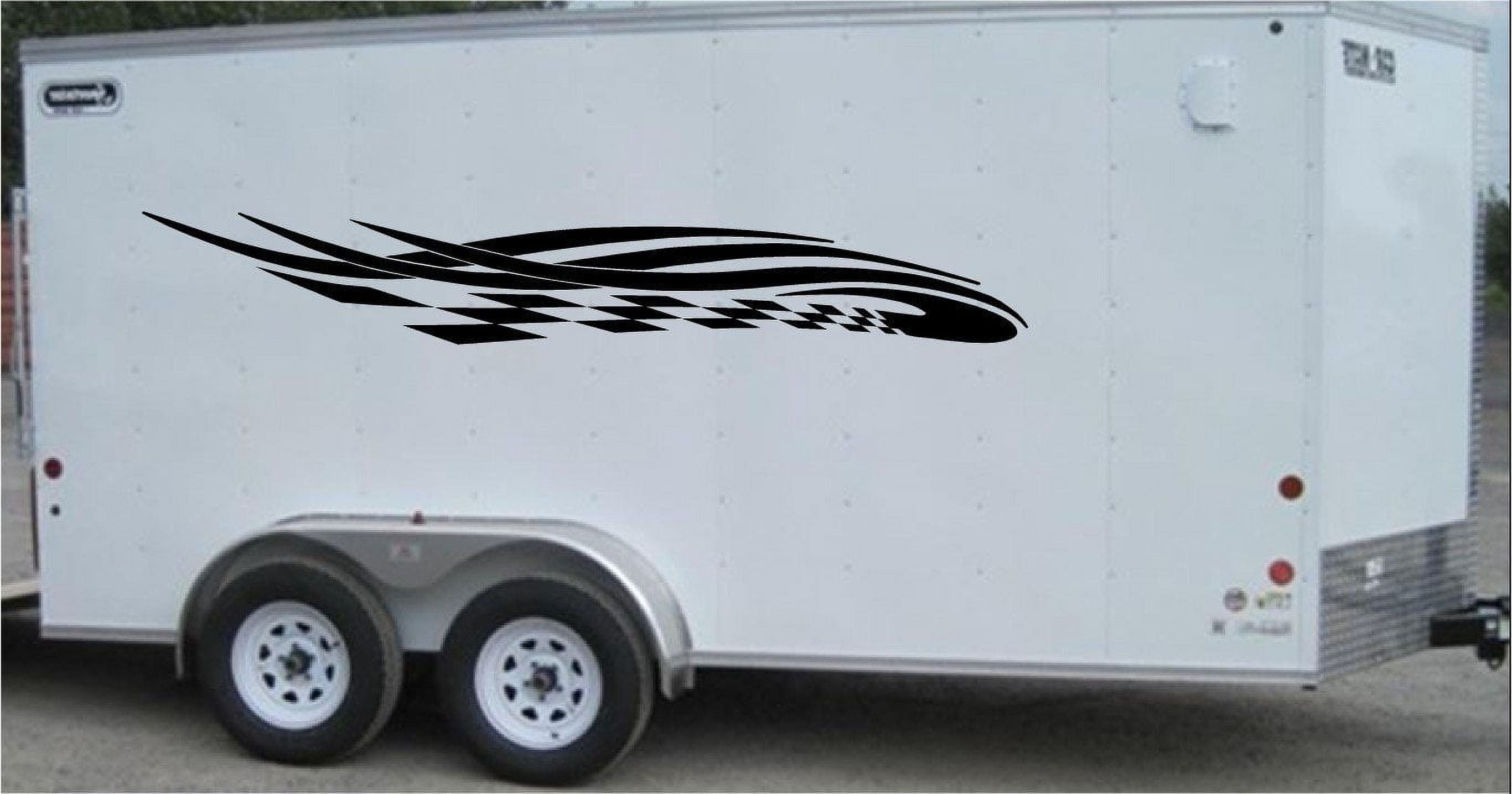 StickerChef Checkered Racing Stripe Trailer Decal - Vinyl Decal - Car ...