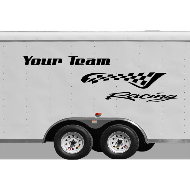 StickerChef Checkered Racing Stripe Trailer Decal Vinyl Decal Custom ...