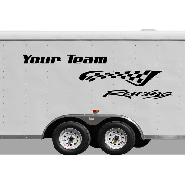 StickerChef Checkered Racing Stripe Trailer Decal Vinyl Decal Custom ...