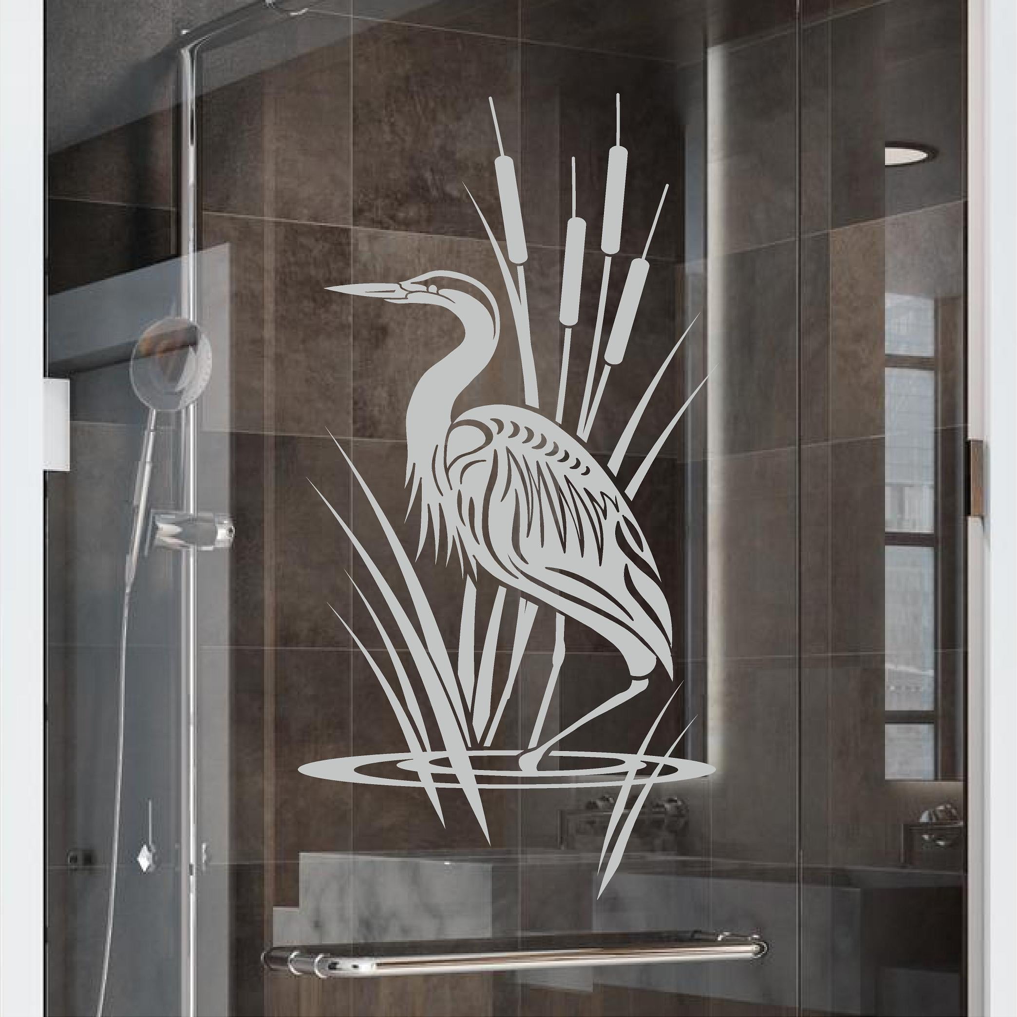 StickerChef Egret Bird Etched Glass Vinyl Shower Door Decal Window - Walmart.com