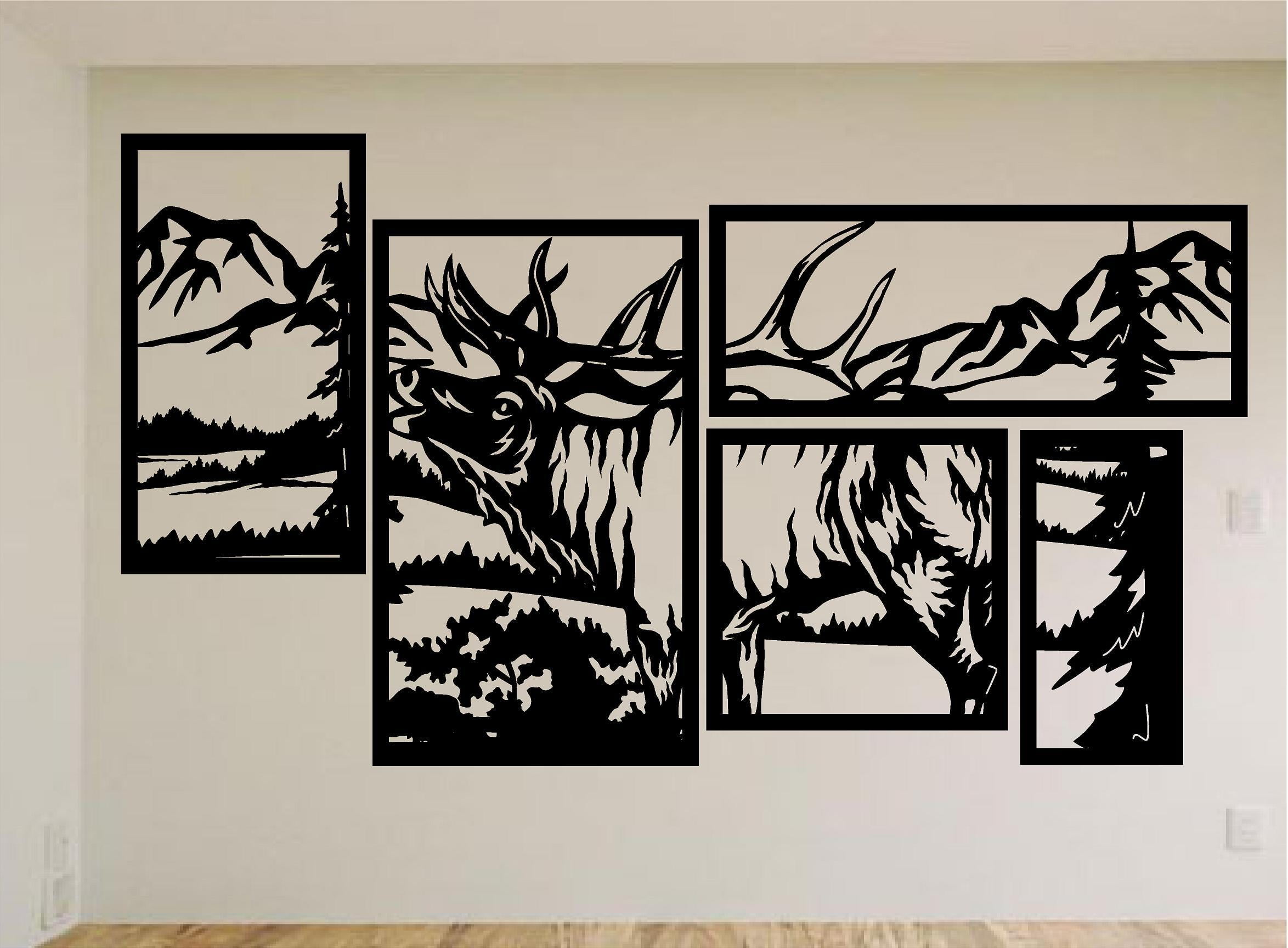 StickerChef Elk Mountains Scene Wall Decals Mural Home Rustic Décor ...
