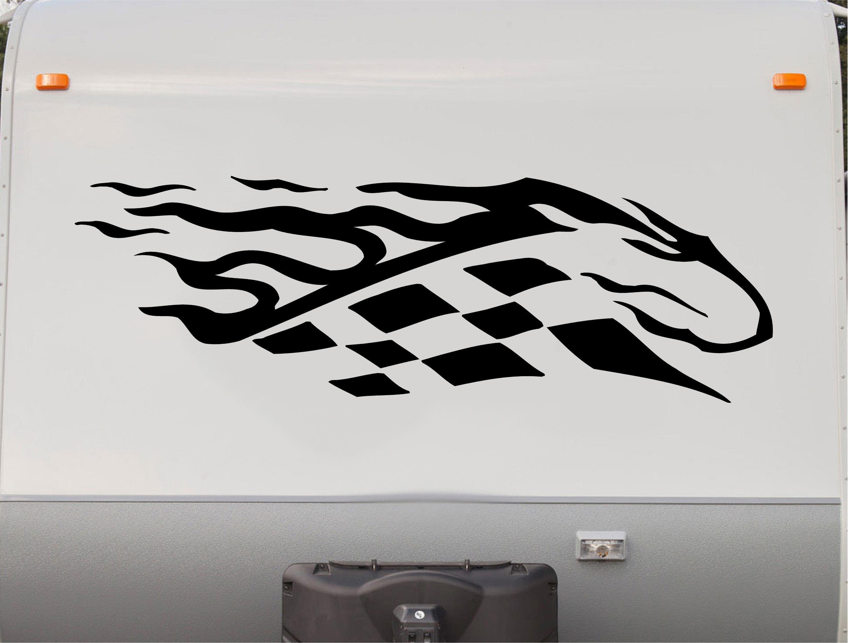 StickerChef Horse Equestrian Checkered Flag Decal Auto Truck Trailer ...