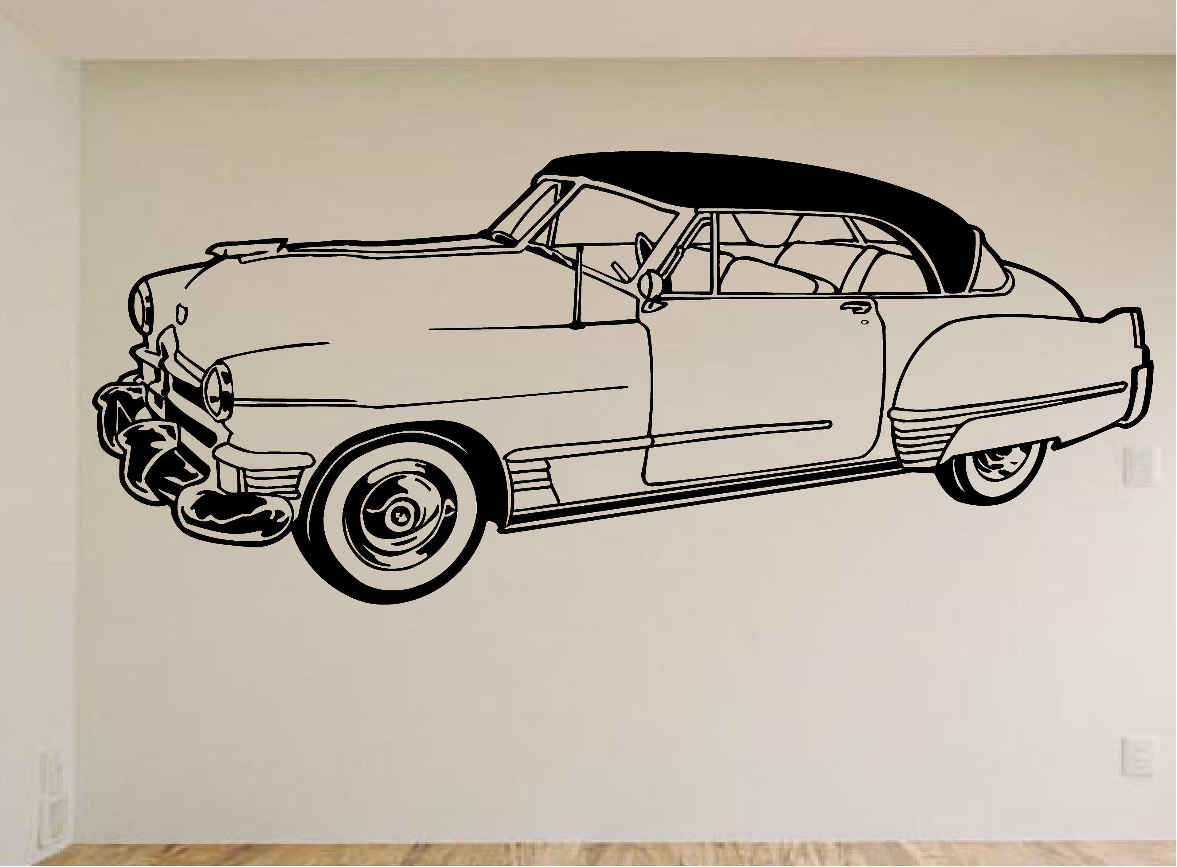 StickerChef Hot Rod Car Wall Decal- Auto Murals- Man Cave Garage Signs ...