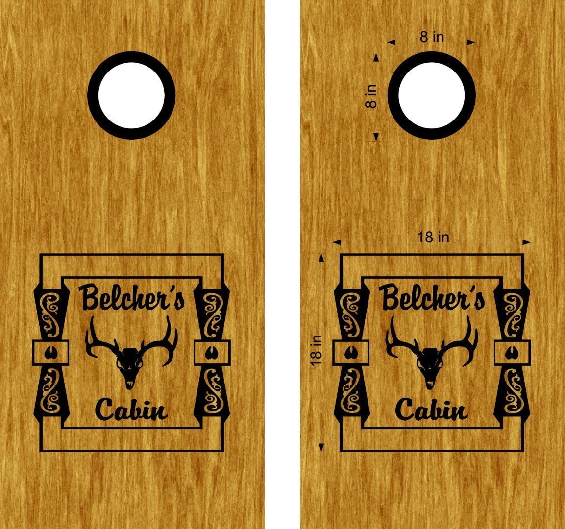 StickerChef Hunting Cabin Buck Family Name Cornhole Board Vinyl Decal ...