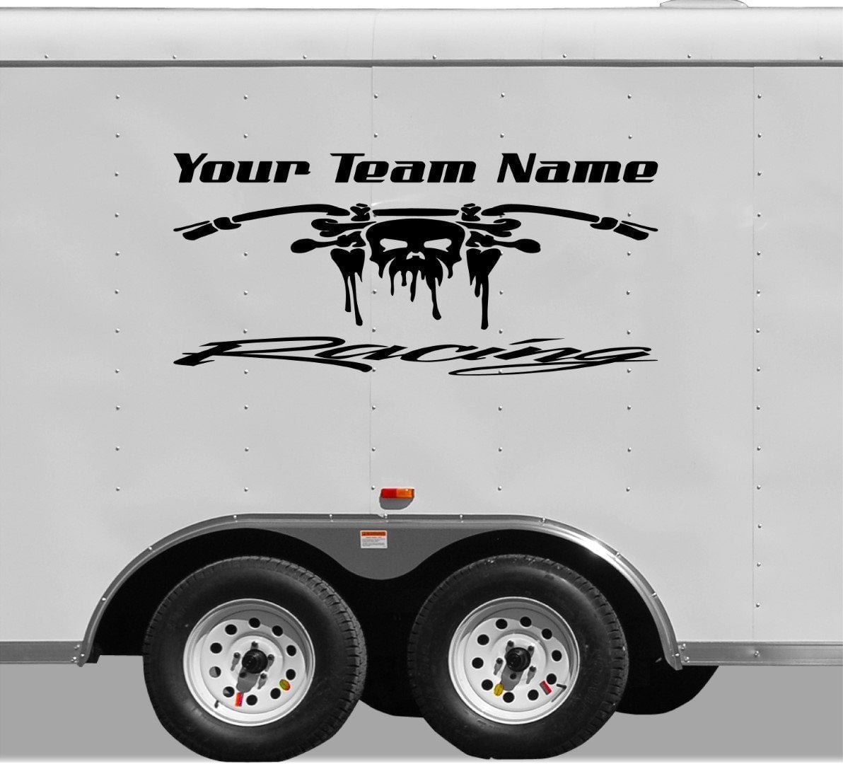 StickerChef Motorcycle Skull Racing Team Name Trailer Decal Vinyl Decal ...
