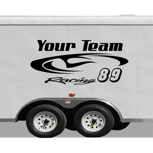 StickerChef Racing Team Name Trailer Decal Vinyl Decal Custom Text ...
