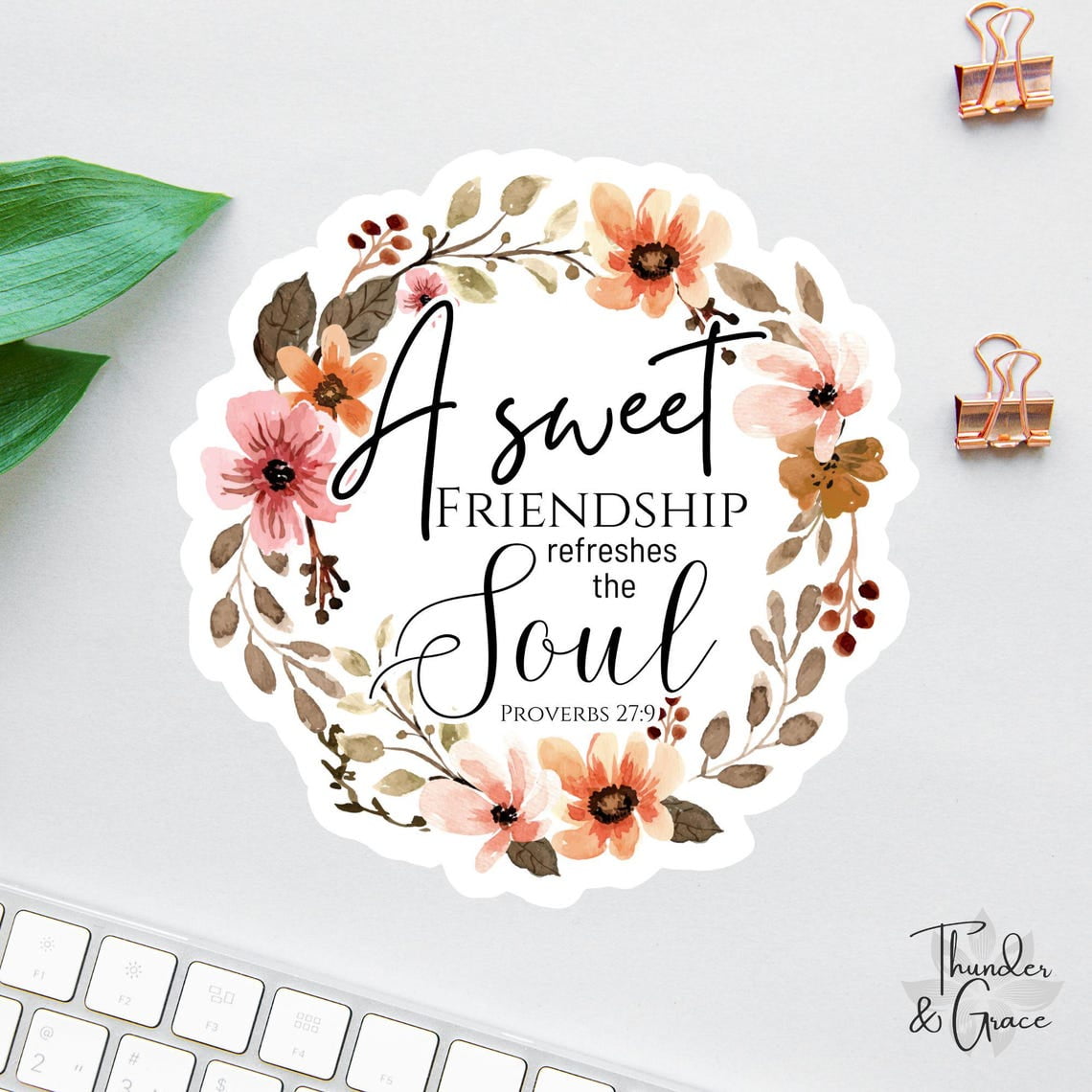 StickerCraft A Sweet Friendship Refreshes the Soul er, Fall For , Laptop er, Proverbs 27 9 ...
