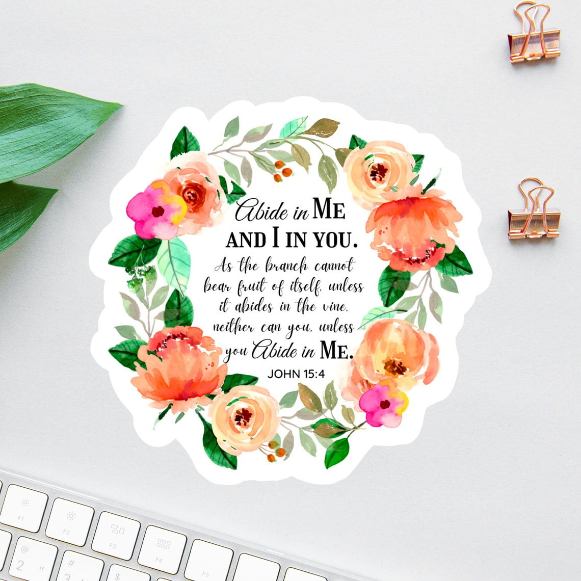 StickerCraft Abide in Me er, John 15:4, ers, Laptop er, Water Bottle ...