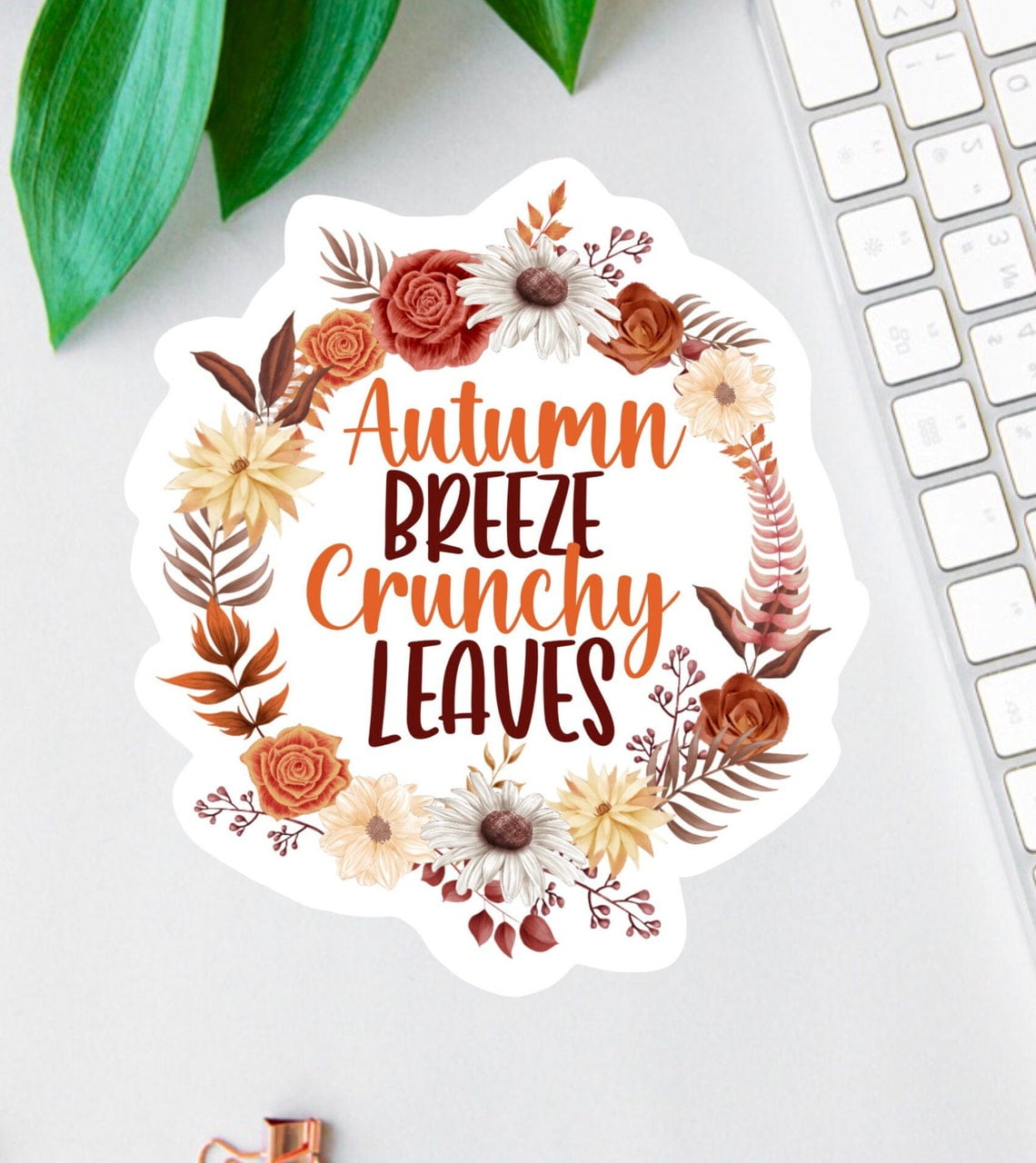 StickerCraft Autumn Breeze Crunchy Leaves er, Autumn Flower Label ...