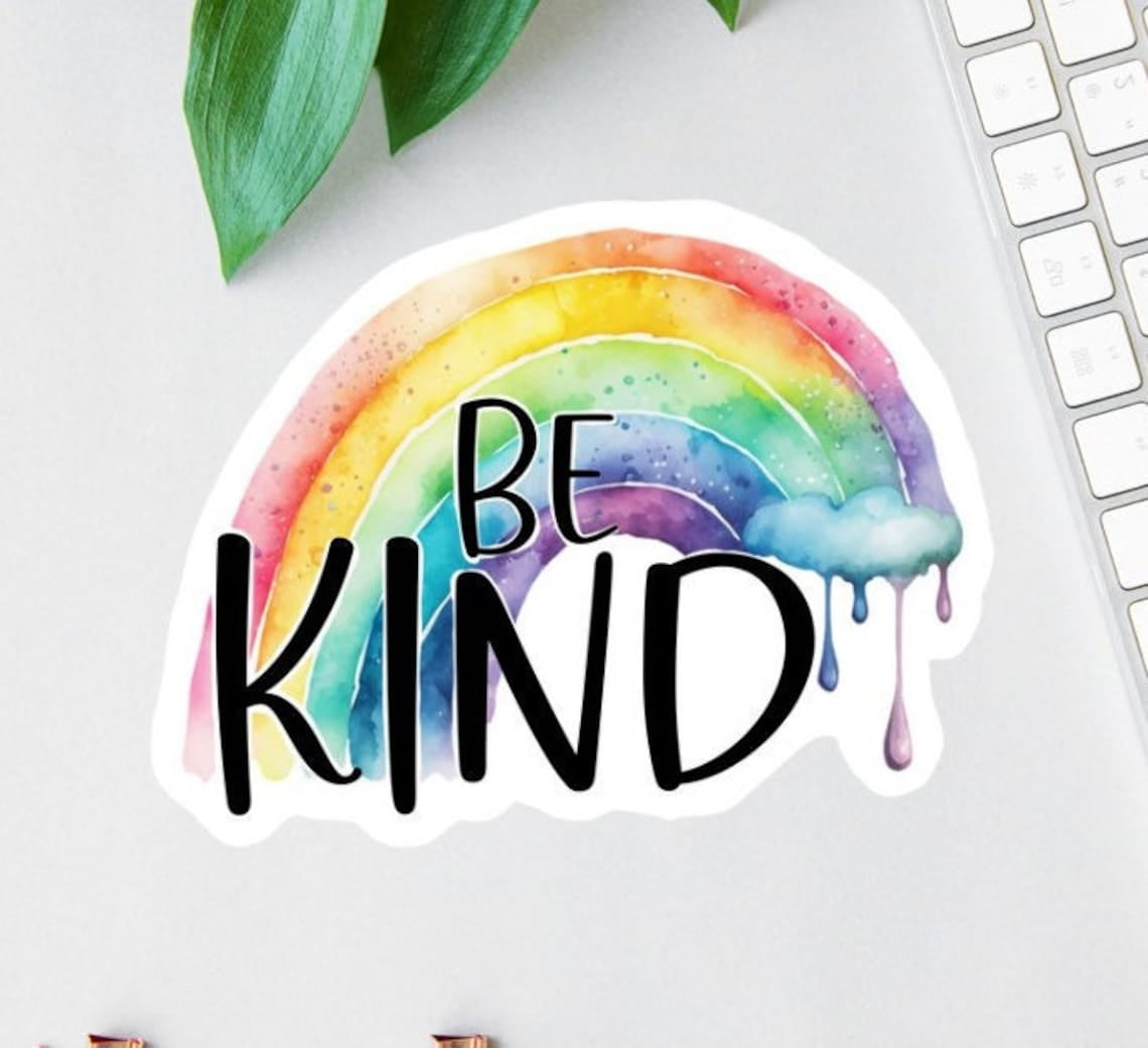StickerCraft Be Kind Vinyl Decal | Boho Sunshine Laptop er | Kindness Water Bottle Label ...