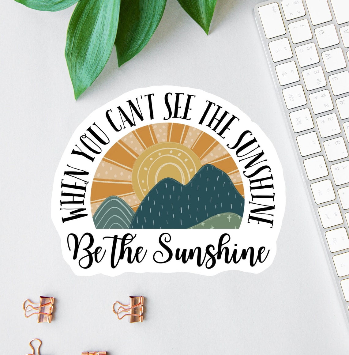 StickerCraft Be The Sunshine ers, Boho Mountain Decal, Sunshine, Laptop ...