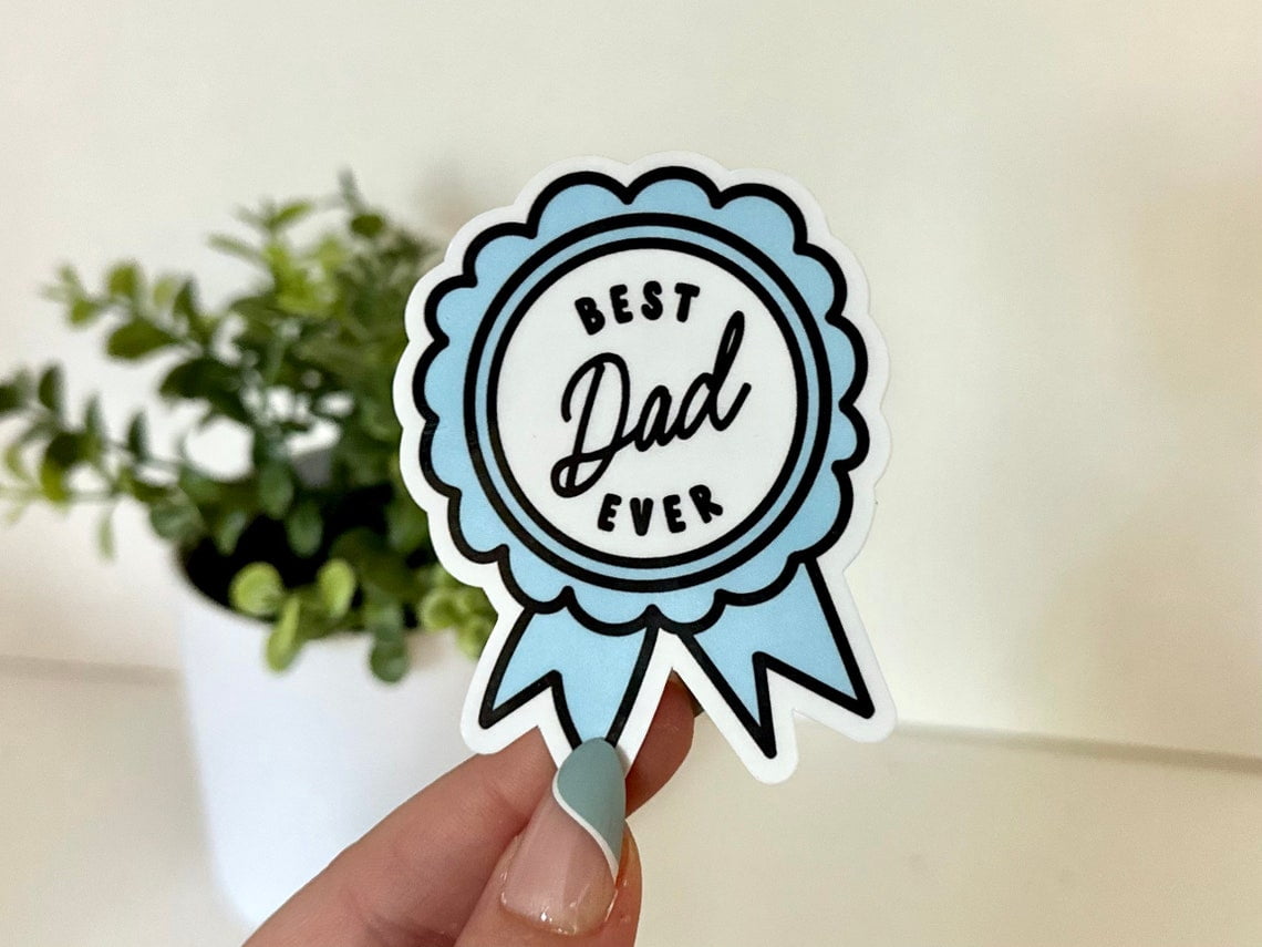 StickerCraft Best Dad Ever Award Waterproof er, Gifts for Dad, Dad ers ...