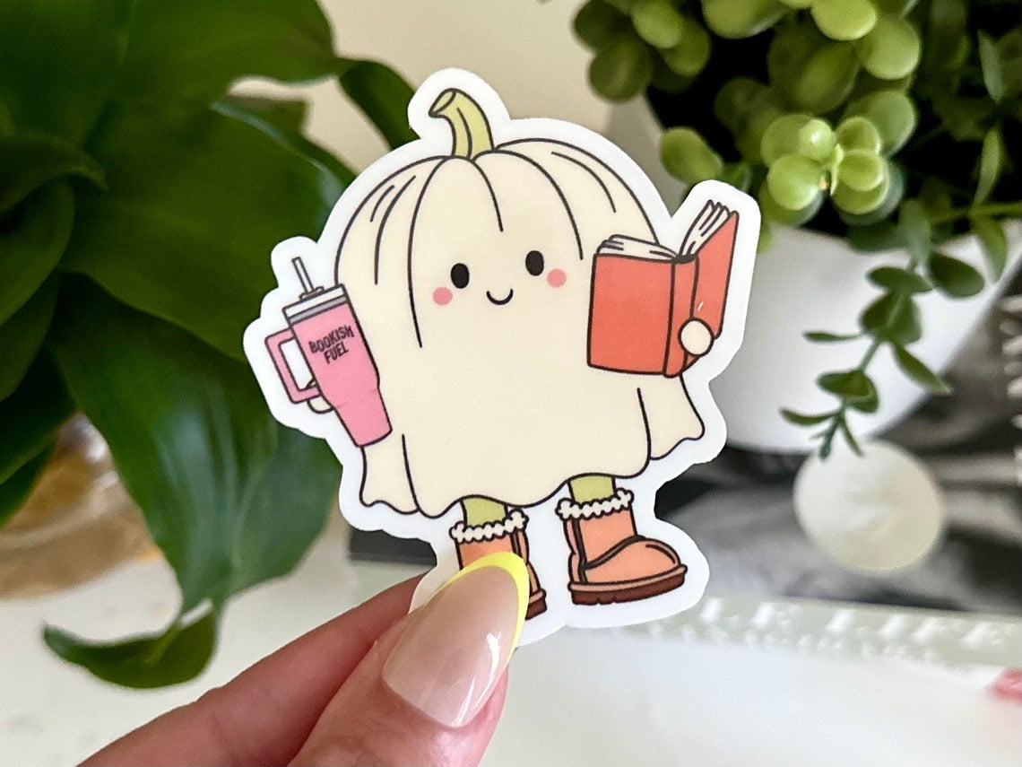 StickerCraft Bookish Ghost Waterproof er, Book ers, Gifts for Readers ...