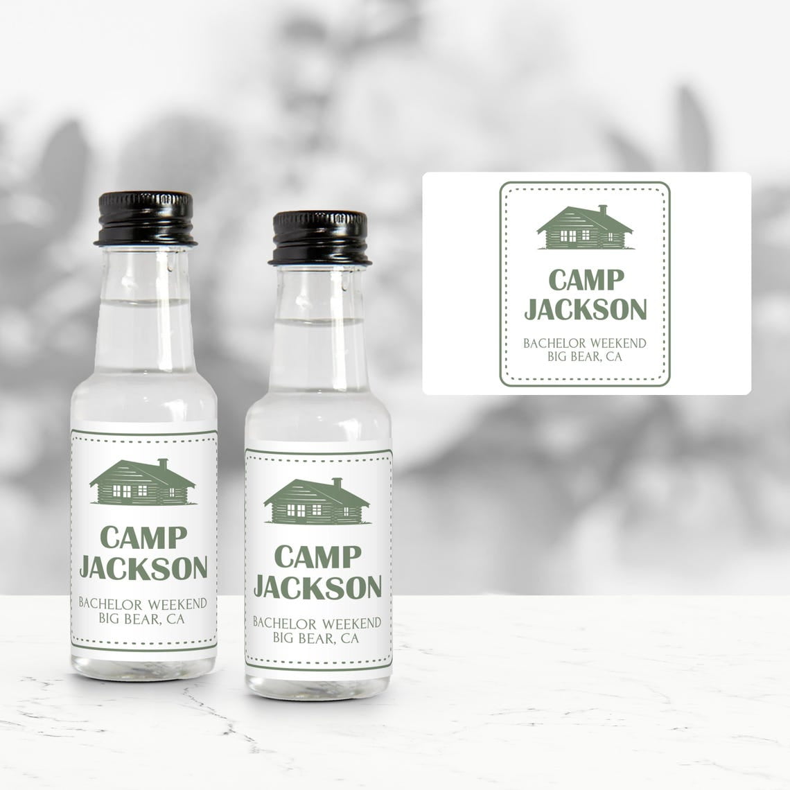 StickerCraft Cabin Bachelor Weekend Mini Liquor Bottle Labels, Camping ...