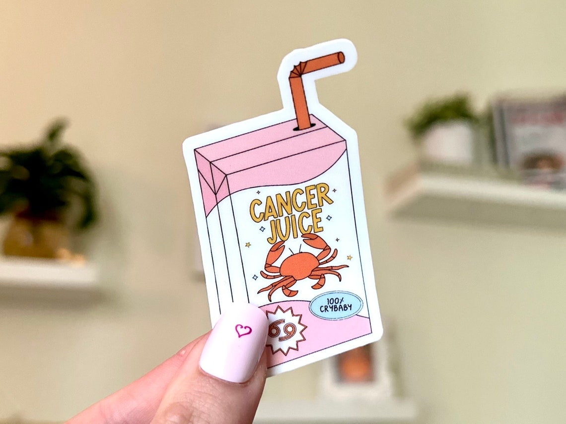 StickerCraft Cancer Juice Waterproof er, Zodiac Signs, Astrology ers ...