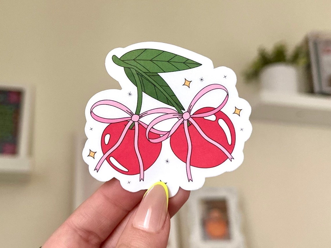StickerCraft Coquette Cherries Waterproof er, Trendy ers, Popular Decal ...