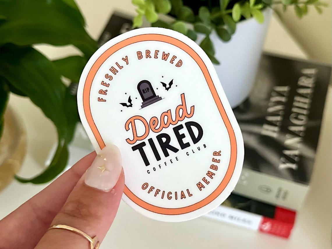 StickerCraft Dead Tired Coffee Club Waterproof er, ers, Spooky Decals ...