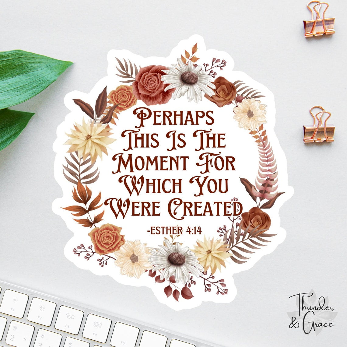 StickerCraft Esther 4:14 Decal, Perhaps This Is The Moment er, Floral ...