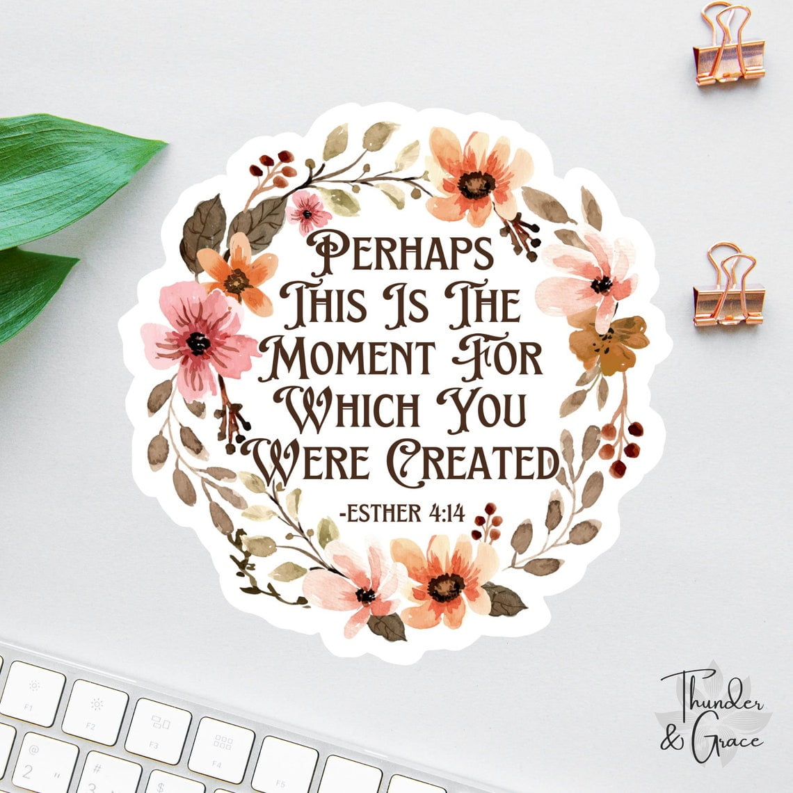 StickerCraft Esther 4:14 Decal, Perhaps This Is The Moment er, Floral ...