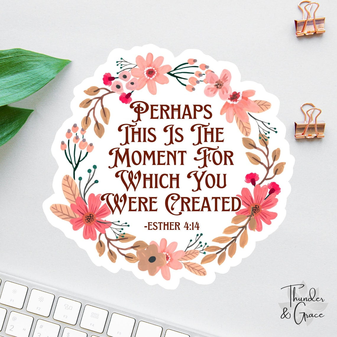 StickerCraft Esther 4:14 Decal, Perhaps This Is The Moment er, Floral ...