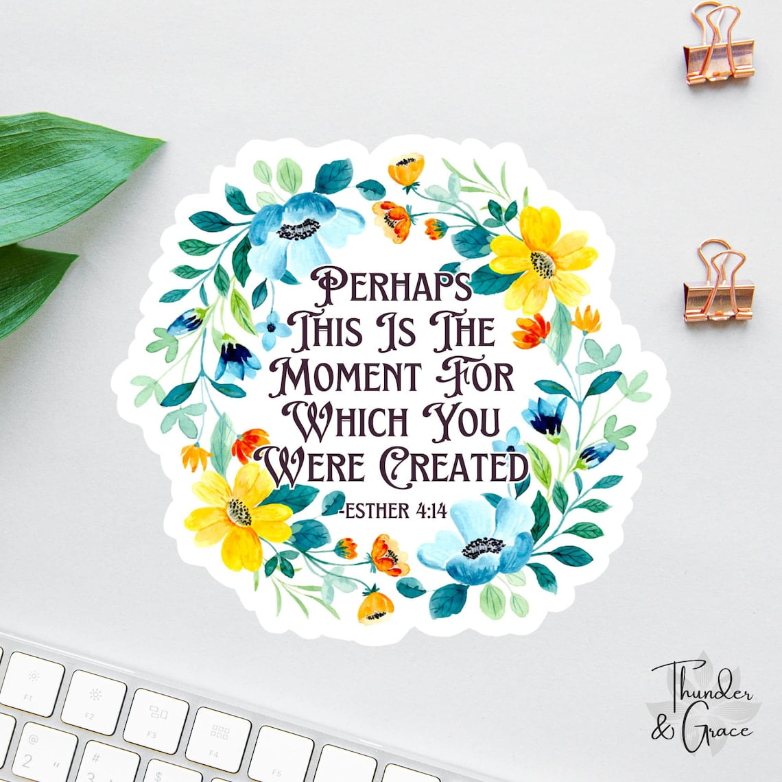 StickerCraft Esther 4:14 Decal, Perhaps This Is The Moment er, Floral ...