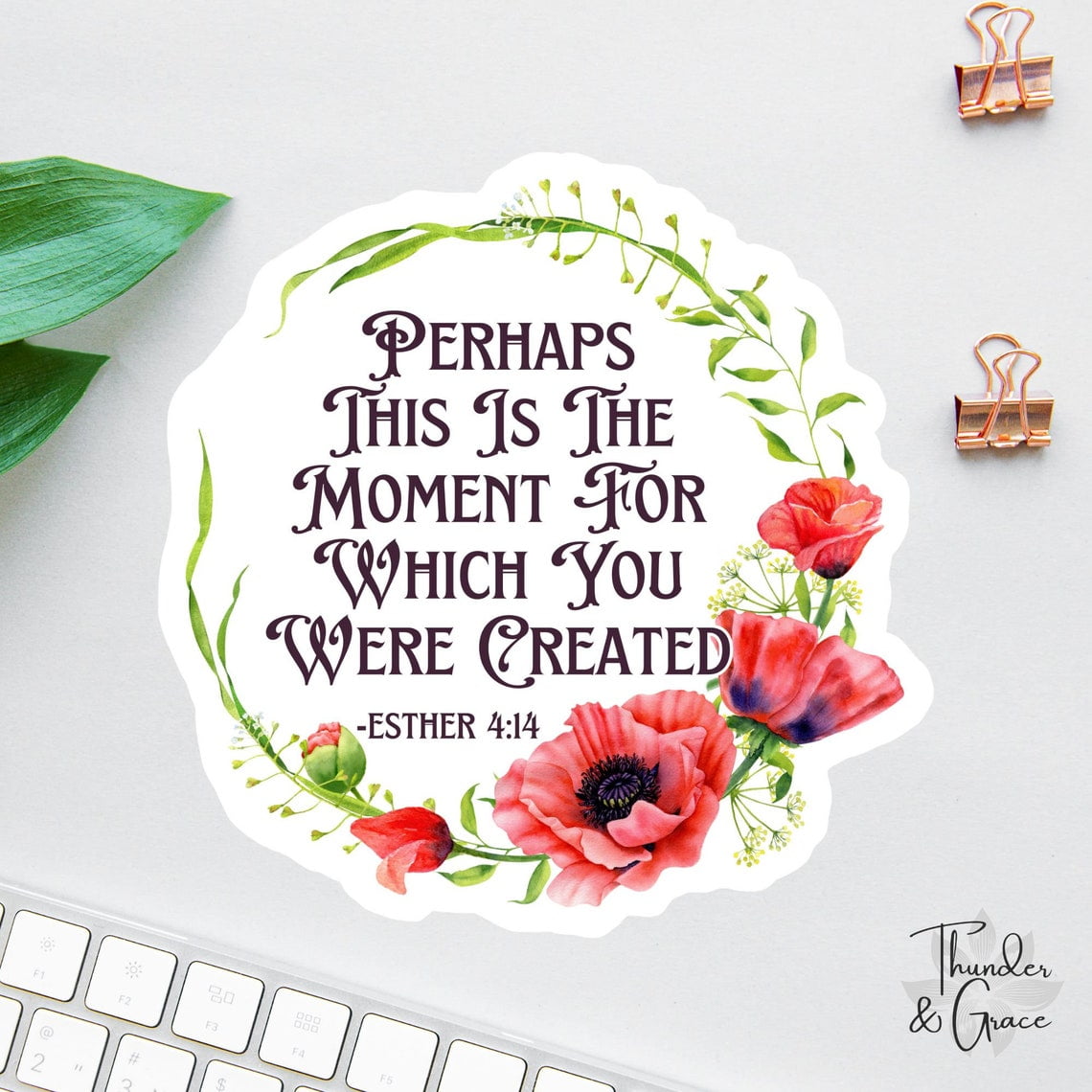 StickerCraft Esther 4:14 Decal, Perhaps This Is The Moment er, Floral ...