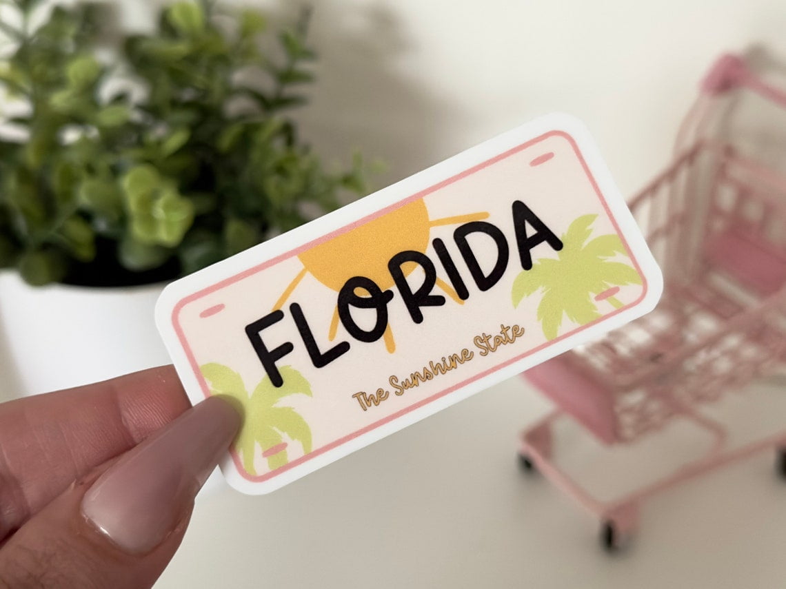 StickerCraft Florida Plate Waterproof er, Florida Gifts, The Sunshine ...