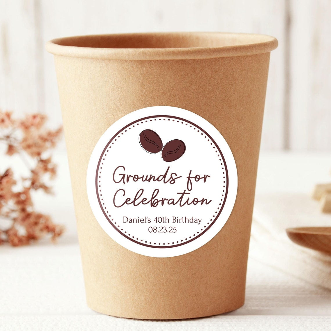 StickerCraft Grounds For Celebration Ers, Coffee Birthday Party Favors ...
