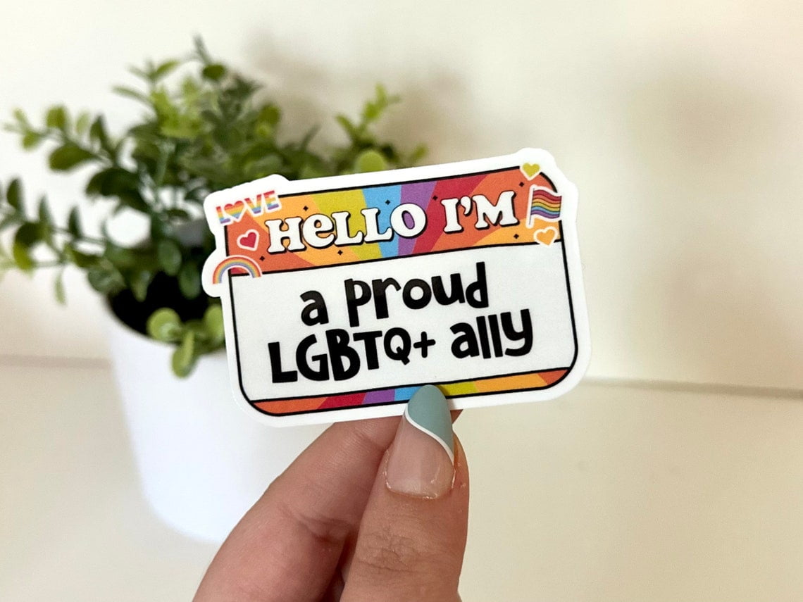 StickerCraft Hello I’m a Proud LGBTQ+ Ally Waterproof er, Ally ers ...