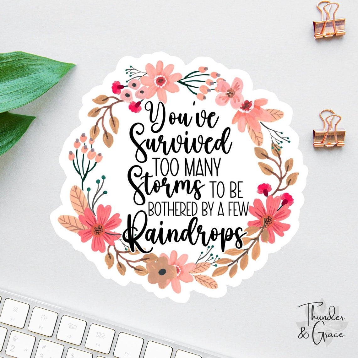 StickerCraft I Am The Storm ers, Warrior Quote, Womens Rights, Floral ...