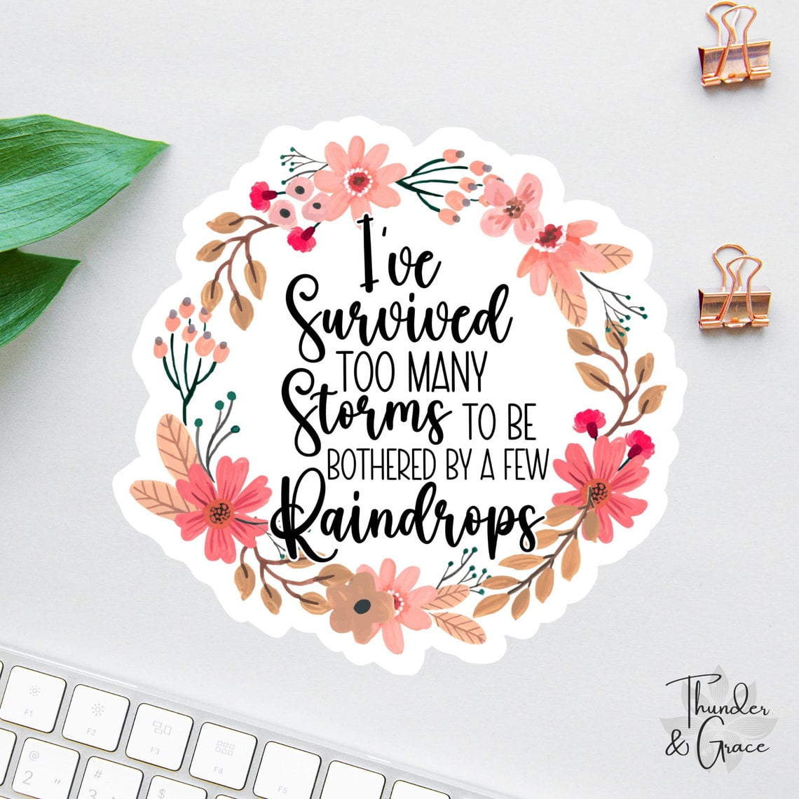 StickerCraft I Am The Storm ers, Warrior Quote, Womens Rights, Floral ...