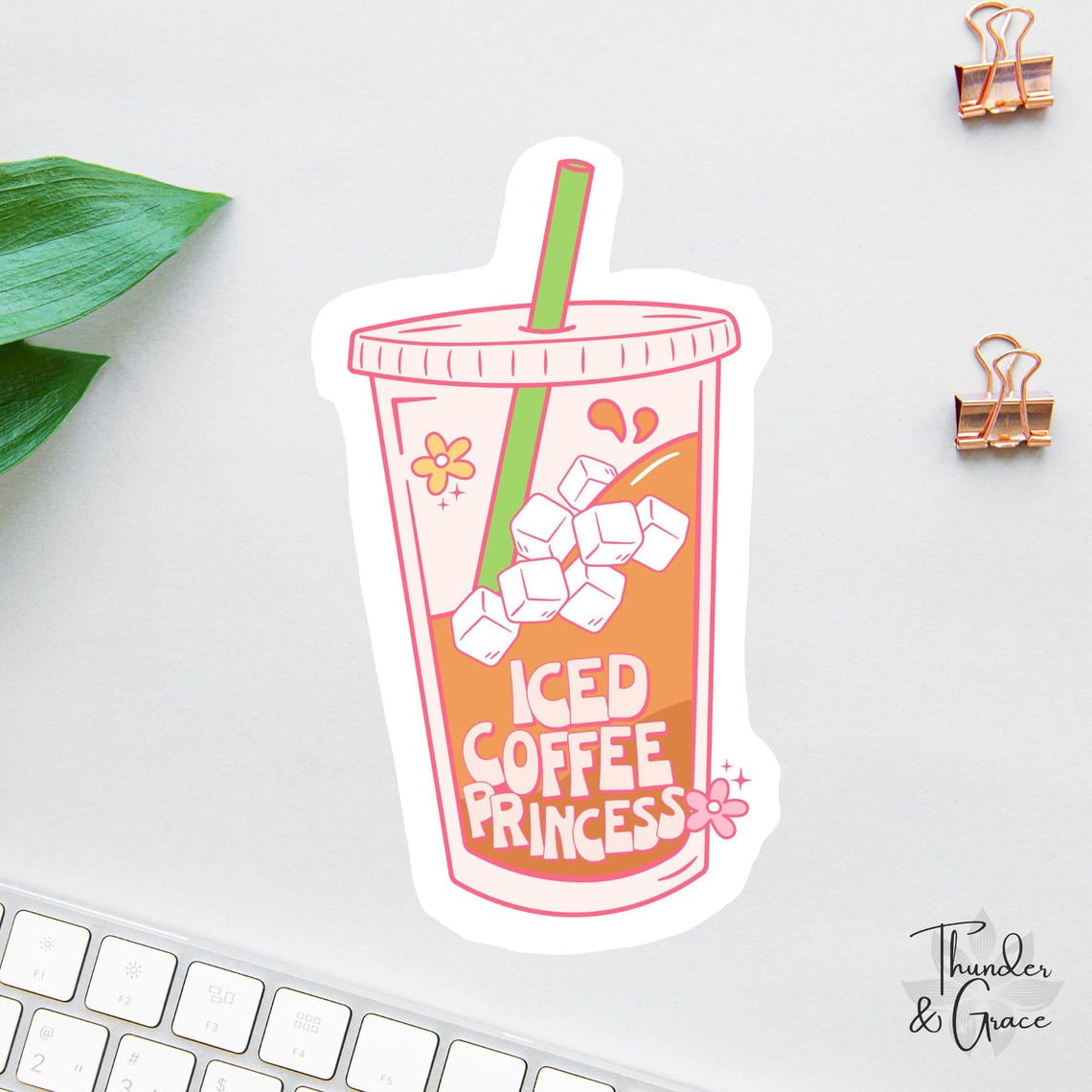 StickerCraft Iced Coffee Princess er or Magnet, Funny Coffee Lover er ...