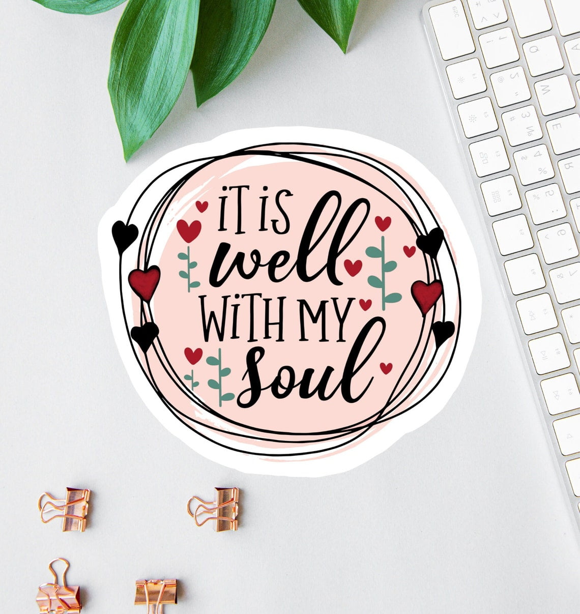 StickerCraft It Is Well With My Soul er, Affirmation ers, Clear Laptop ...